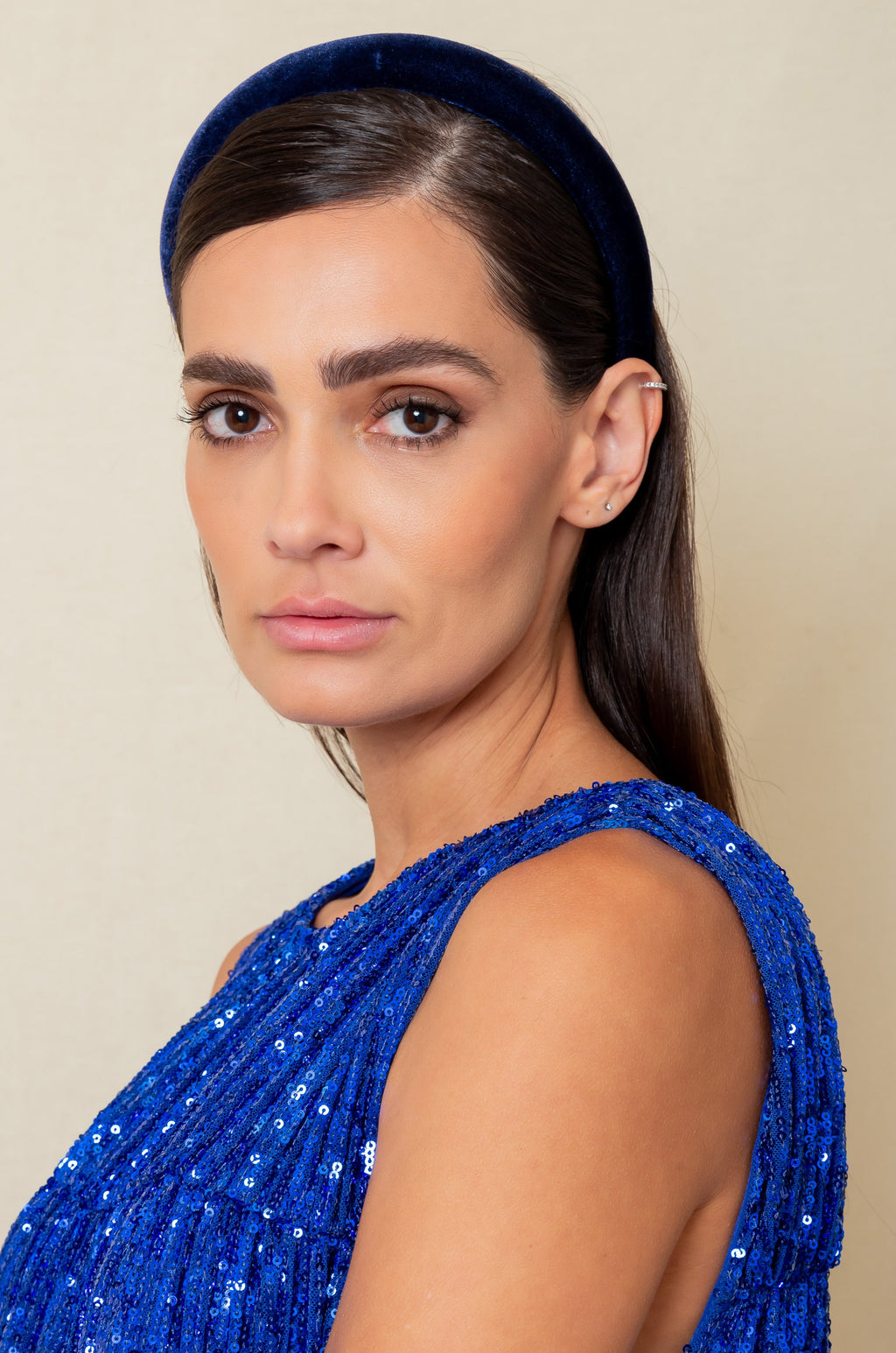 Tiara veludo marinho – Candy Brown